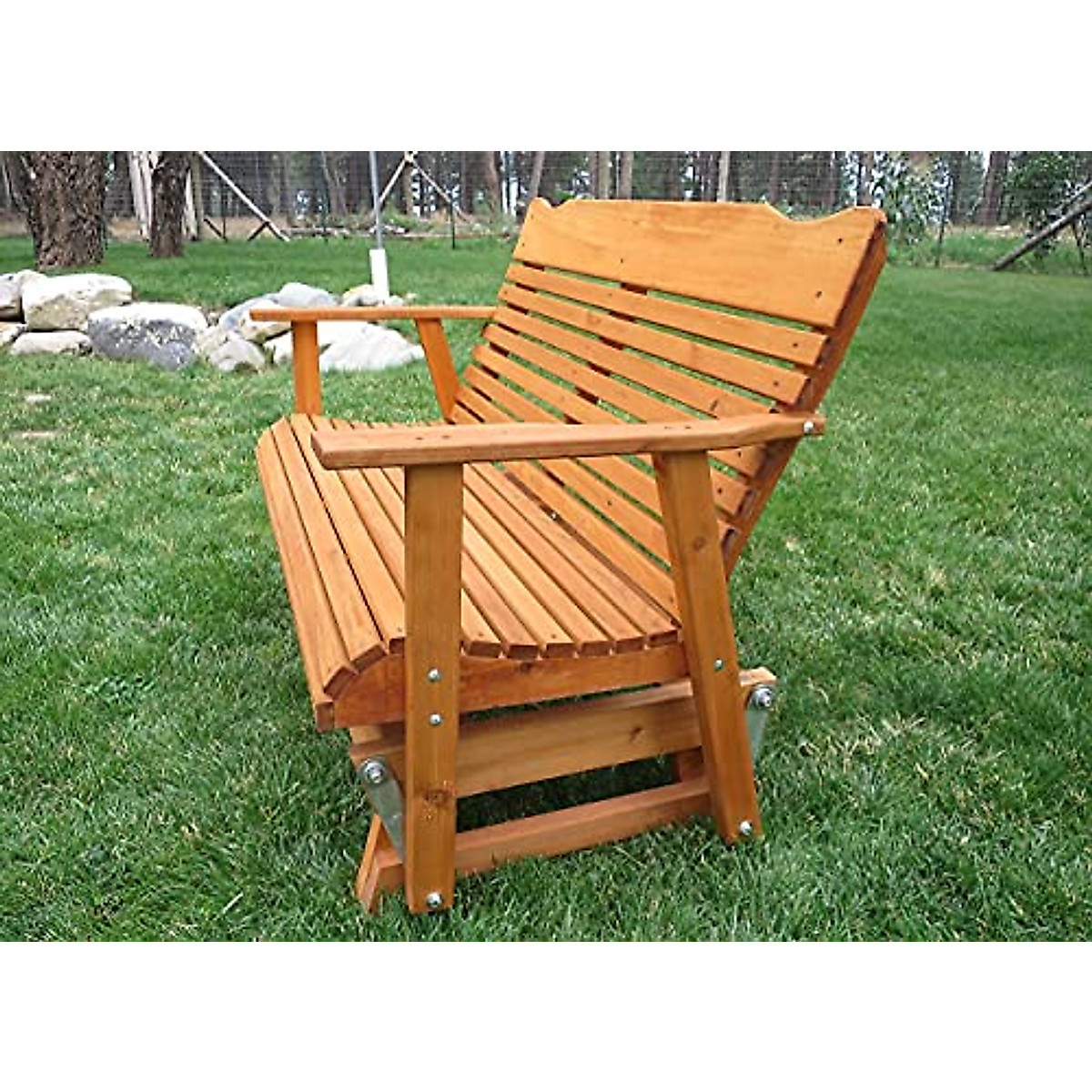 Kilmer Creek Rustic Finished 4' Cedar Porch Glider, Amish Crafted