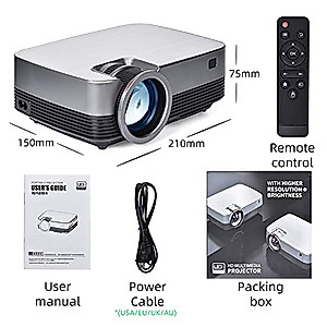 CXDTBH Q6 Video Projector for Movie Home Cinema Full 1080P Supported Movie Beamer 10 TV Box Optional ( Size : Q6 add TV Box )
