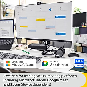 Jabra Evolve2 65 Flex Wireless Stereo Headset - Bluetooth, Noise-Cancelling ClearVoice Technology & Hybrid ANC - Works with All Leading UC Platforms Such As Zoom & Google Meet - Black