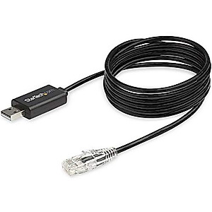 StarTech.com 6 ft (1.8 m) Cisco USB Console Cable - USB to RJ45 Rollover Cable - 460Kbps - Windows, Mac and Linux Compatible - M/M (ICUSBROLLOVR),Black