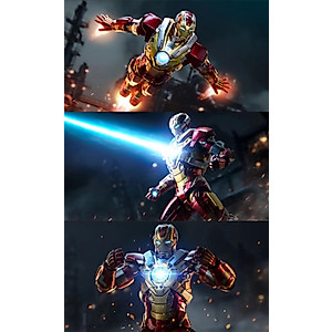 KUOMISUL 7 Inch Ironmɑn MK17 Action Figure,Exquisite Painting Collectible Toy with Lots of Accessories (1/10 Scale)