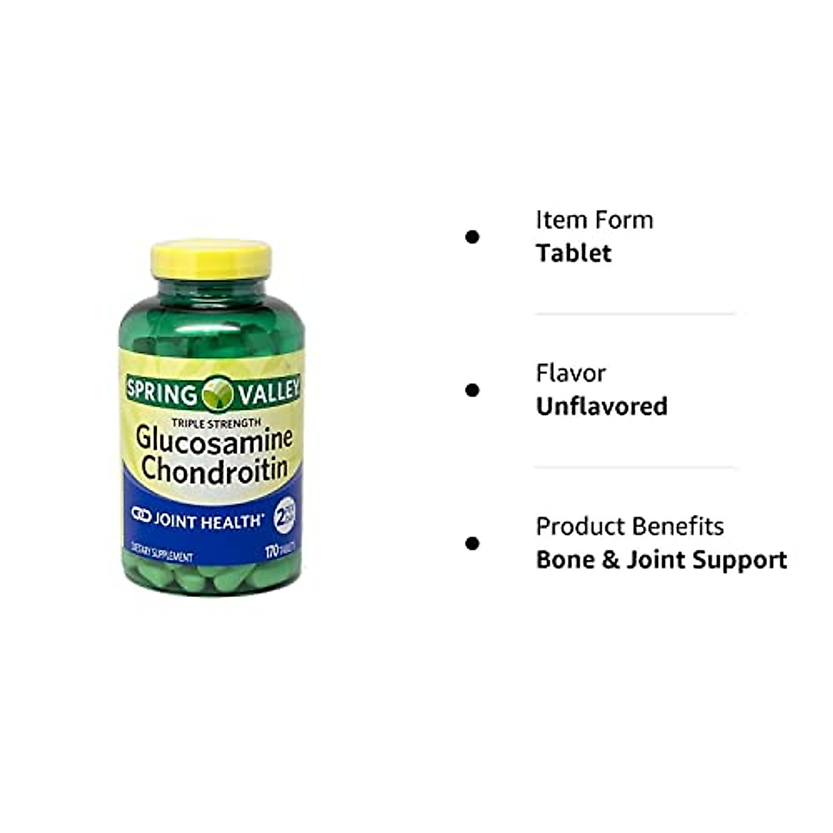 Spring Valley - Glucosamine Chondroitin, Triple Strength, 170 Tablets