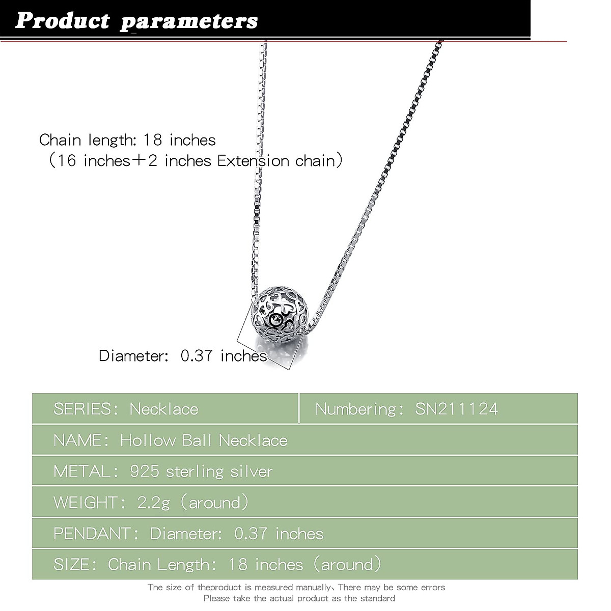 Dankadi Women 925 Sterling Silver Necklace - Pattern Hollow Ball Pendant Choker- Charm Box Chain 17" - Italian Silver Fine Jewelry Gift
