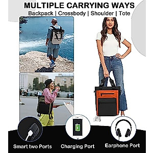 COMELY Convertible Laptop Backpack, Casual Travel Tote Daypack, Crossbody Purse, Bookbag Diaper Bag Nursing Bag for Daily Work College Nursing Teaching, 31A-Black