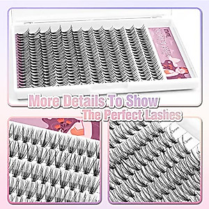 ETVITE Cluster Lashes 10D 20D Individual Lashes Lash Extension Clusters Soft Natural Look Handmade Volume Eyelash Clusters Home False Lashes (20D 10-14mm）