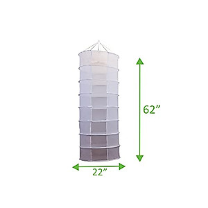 Viagrow Dry Net Hanging Herb Drying Rack, 8 Layer, 2FT x 5FT, 8 Layer (White, 8-Rack)