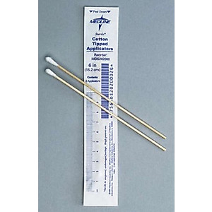 Medline MDS202000 Sterile Cotton-Tipped Applicators White Pack of 200