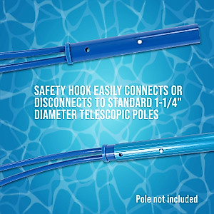 U.S. Pool Supply Swimming Pool Safety Hook - Emergency Life-Saving Rescue Equipment, Help Struggling, Drowning Swimmers, Teaching Preserver - Strong Aluminum Alloy, Attaches to 1-1/4" Telescopic Poles