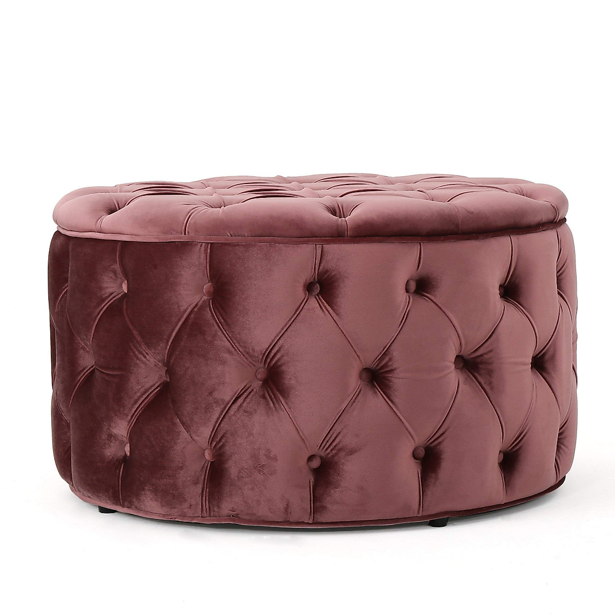 Christopher Knight Home Zelfa Velvet Ottoman, Blush
