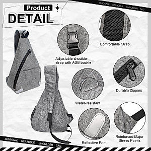 CALACH Sling Backpack Bag Chest Crossbody Bag Foldable Travel Hiking Daypack for Men Women(Grey)