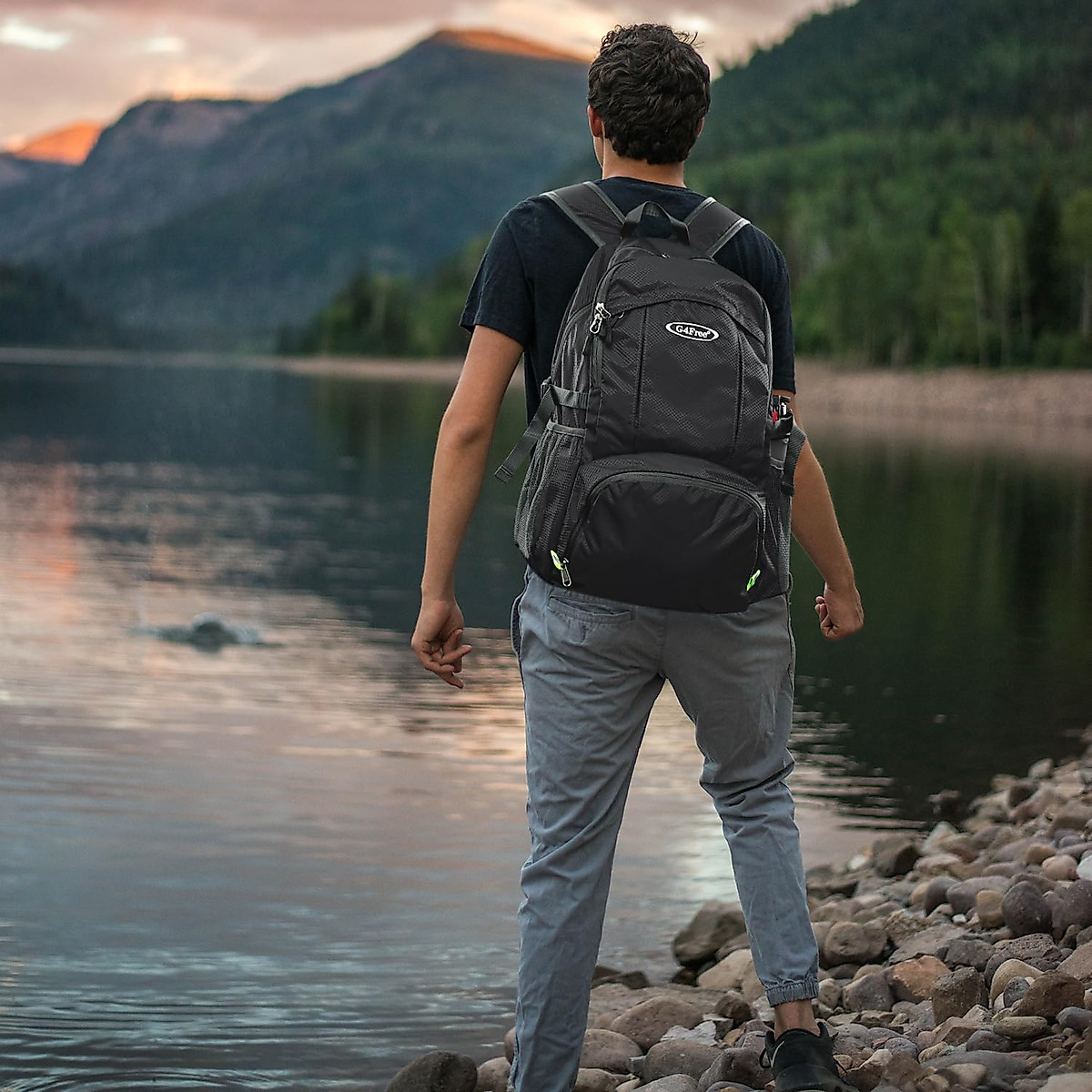 G4Free 40L Lightweight Packable Hiking Backpack with Wet Pocket, Waterproof Handy Foldable Camping Outdoor Travel Daypack