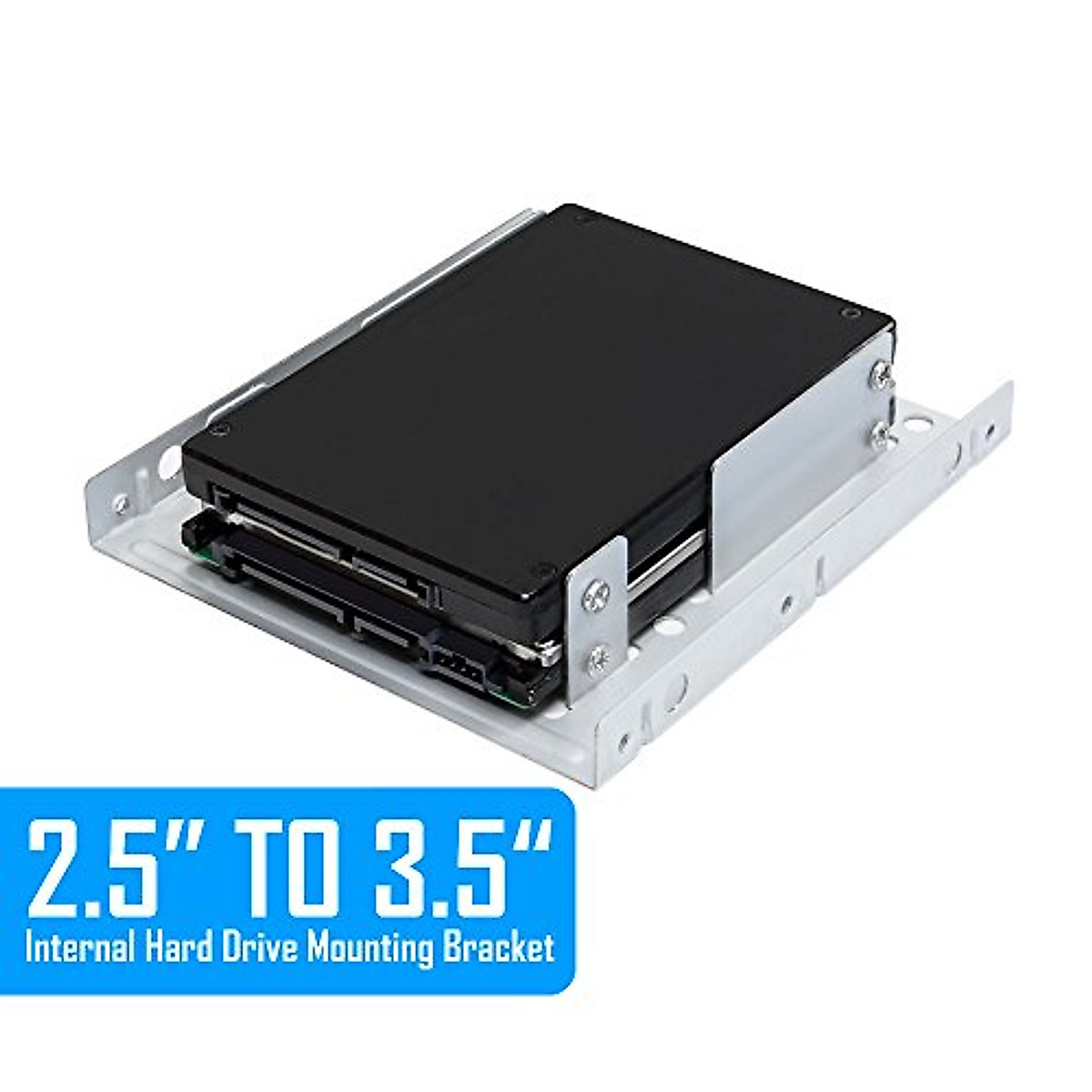Kingwin SSD Hard Drive Mounting Kit Internal, Convert Any 2 x 2.5” Solid State Drive/HDD Into a 3.5 Inch Drive Bay. Mounting Screws Included, Quick and Easy Installation [HDM-225]