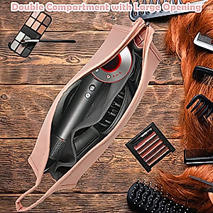 Hair Dryer Case for Dyson/Shark Flexstyle, Portable Hair Dryer Travel Case Leather Carrying Case, Hair Dryer Travel Bag Anti-Scratch Shockproof Protection Storage Bag for Dyson Accessories(Pink)