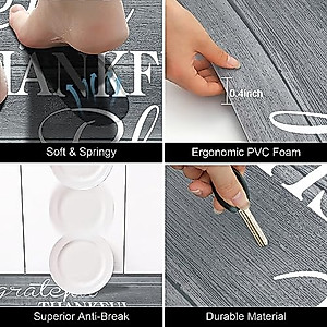 HEBE Anti Fatigue Kitchen Mat Set of 2 Non Slip Cushioned Kitchen Mats for Floor Waterproof Farmhouse Kitchen Rugs and Mats Set Comfort Standing Desk Mat Carpet for Sink,Office,Laundry