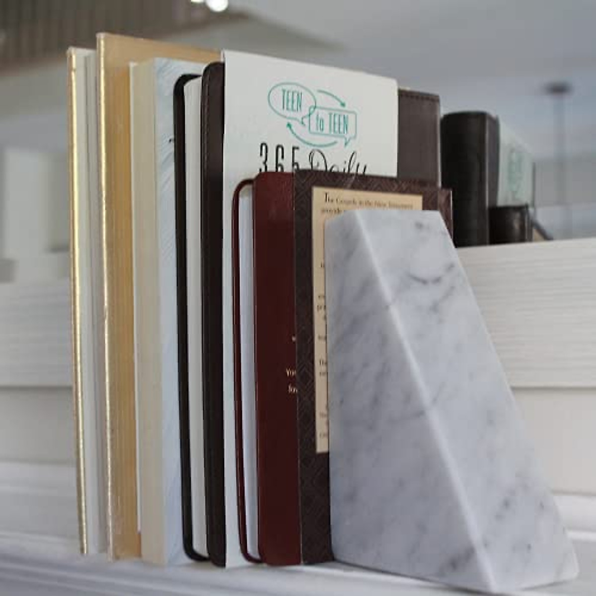 Heavy Marble Bookends for Shelves -Book Ends for Office décor - Book Holders for Shelves -Book dividers for Shelves