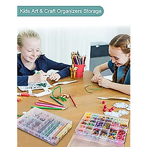 Avlcoaky Bead Organizer 2 Pack 3600 Tackle Box Organizer Clear Organizer Box 36 Grids Plastic Craft Organizer Jewelry Sewing Storage Box with Dividers