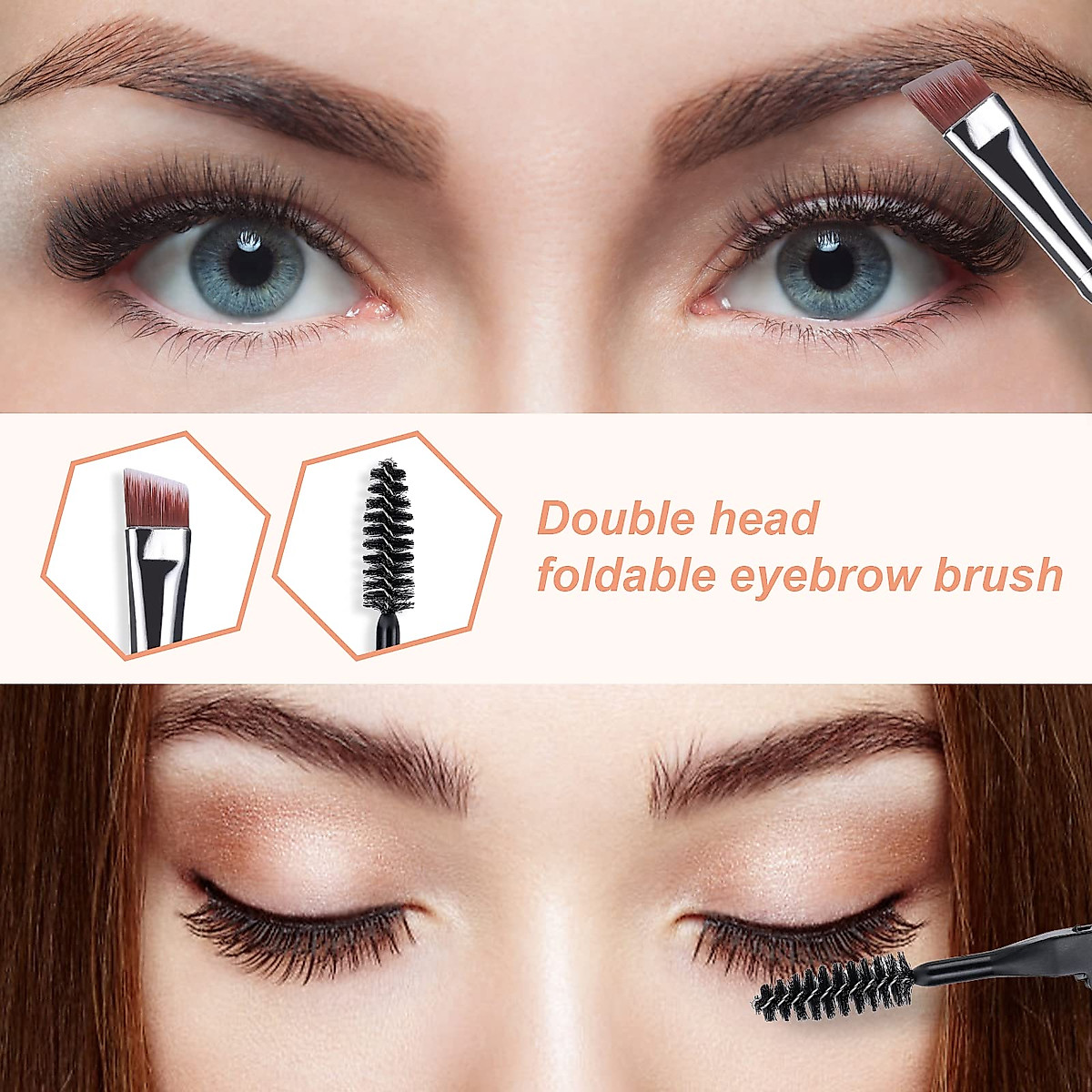 BS-MALL Eyelash Grooming Brush Foldable Eyelash Separator Mascara Eyebrow Scissors Applicator Eyebrow Comb Brush for Making Up Supplies（5 Pieces）