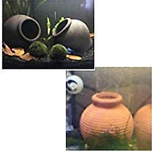Saim Ceramic Jar Aquarium Decorations Fish Tank Cichlid Cave Breeding Cones Cave for Betta Fish Amano Shrimp Cichlid Bonsai to Play, Hide and Rest - Black