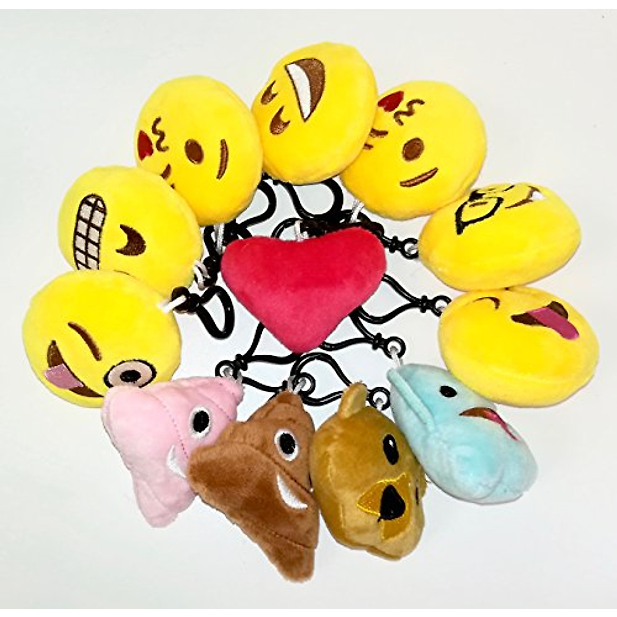 OHill 24 Pack Emoticon Plush Mini Pillows Party Favor for Birthday Party Home Decoration