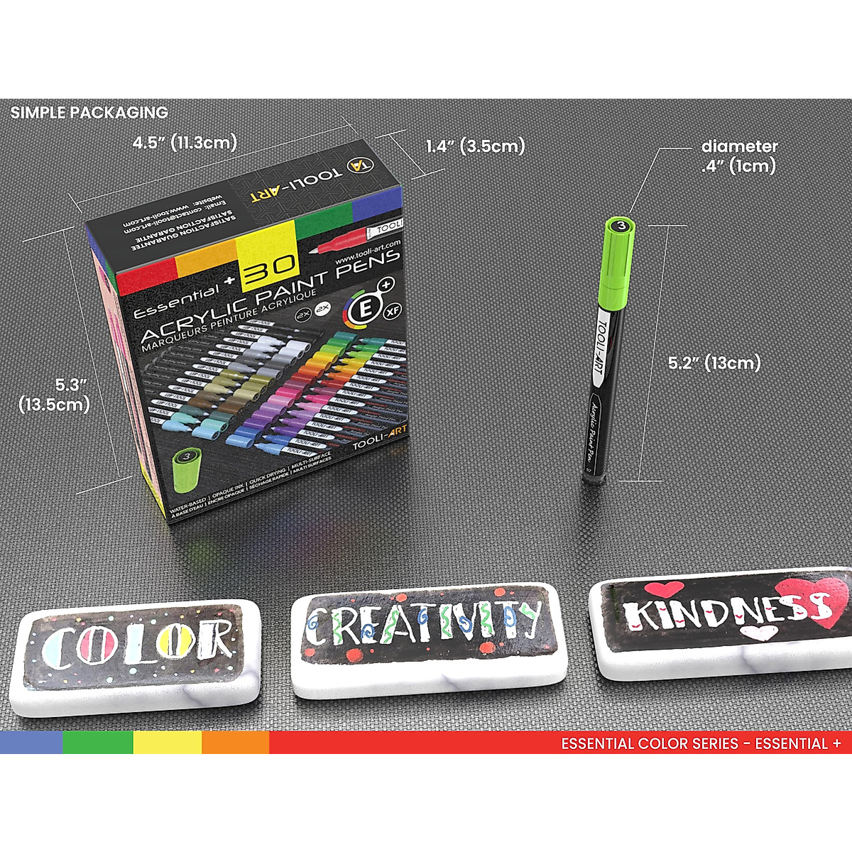 Acrylic Paint Markers Paint Pens Assorted Vibrant Markers for Rock Painting, Canvas, Glass, Mugs, Wood, Ceramic, Fabric, Metal, Ceramics. Non Toxic, Quick Dry, Multi-Surface, Lightfast (EXTRA FINE)