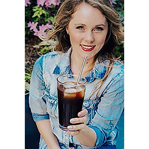 The Finest Pack of 5 Reusable Stainless Steel Straws with Case, BPA Free Metal Straws for Drinking cold Coffee, Beverages and Smoothies