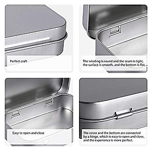 Tamicy Metal Rectangular Empty Hinged Tins - Pack of 40 Silver Mini Portable Box Containers Small Storage Kit & Home Organizer small tins with lids craft containers 3-1/2''X2-1/2''X4/5''