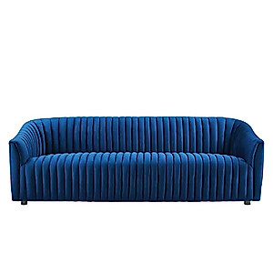 Modway Announce Performance Velvet Channel Tufted Sofa, Navy