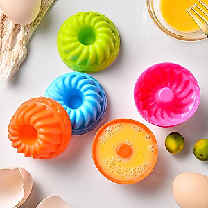 Silicone Cupcake Muffin Baking Cups 12 Pack Reusable Nonstick Silicone Baking Cups Mini Cake Pan (Multicolor)