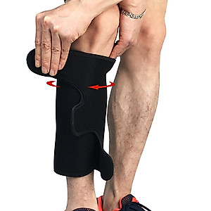 Rungear Calf Shin Support Brace, Adjustable Compression Leg Sleeve Wrap Band for Running Cycling Sports - Great Shin Support Improves Blood Circulation & Reduces Leg Swelling Injury, 1 Sleeve (Black)