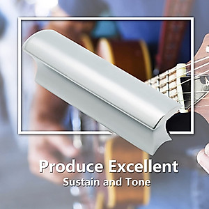 Jersvimc Metal Guitar Slide Bar Tone Lap Steel Slide, Silver Slide Bar for Dobro Hawaiian Guitar Electric Guitar Dunlop Bass