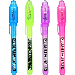 KERRT Invisible Ink Pen with UV Light Secret Message Pen Spy Pens Magic Invisible Markers Cute Pens