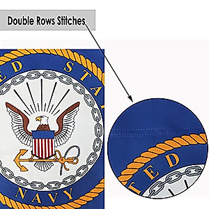 US Navy Military Garden Flags 12x18 Double Sided- United States USN Navy Memorial Small Flag Yard Banner for US Navy Naval