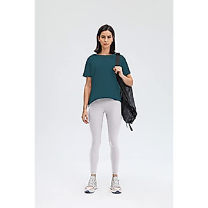 Loose Fit Workout Shirts for Women Short Sleeve Sports Tees Breathable Gym Tops