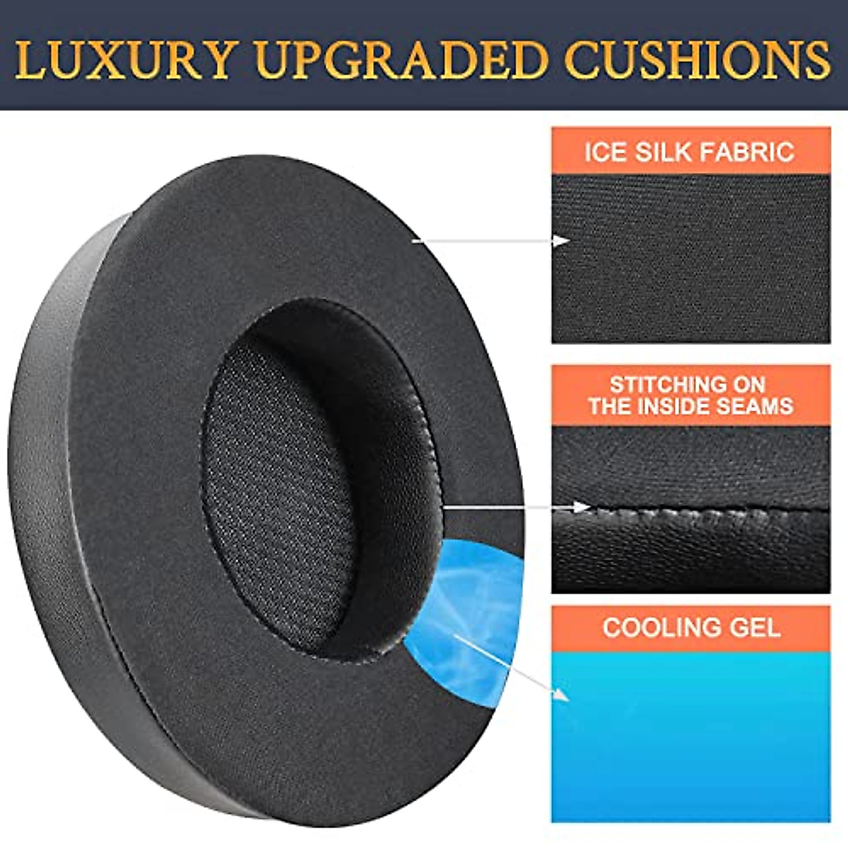 SOULWIT Cooling-Gel Ear Pads Replacement for Corsair Virtuoso RGB Wireless XT SE Gaming Headset, Earpads Cushions with High-Density Noise Isolation Foam, Added Thickness