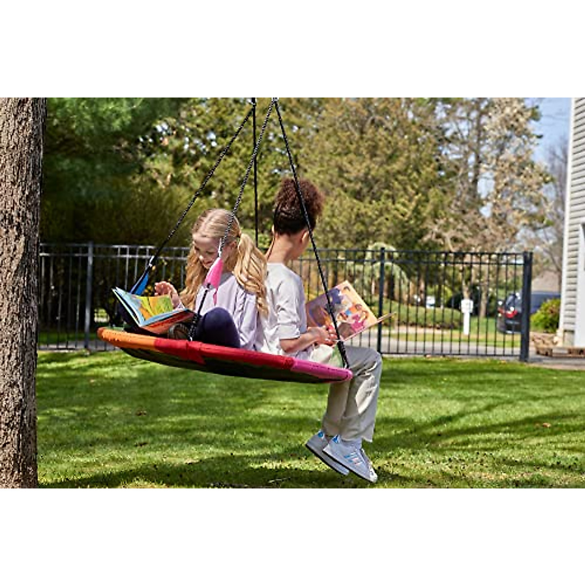 40 Inch Tree Swing Saucer Swing - 800Lb Weight Capacity, 900D Oxford Waterproof, With Hanging Straps Tree Swings for Kids Outdoor Swing For Kids Swing | Tire Swing | Tree Swing For Adults | Disc Swing