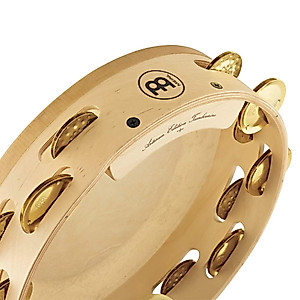 Meinl Percussion AE-MTAH2BO Artisan Edition Maple Tambourine with Calf Skin Head and Bronze Jingles, 2 Rows