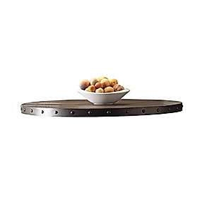 Hillsdale Jennings Round Counter Height Dining Table Pedestal Base, Distressed Walnut Finished Wood/Brown Metal