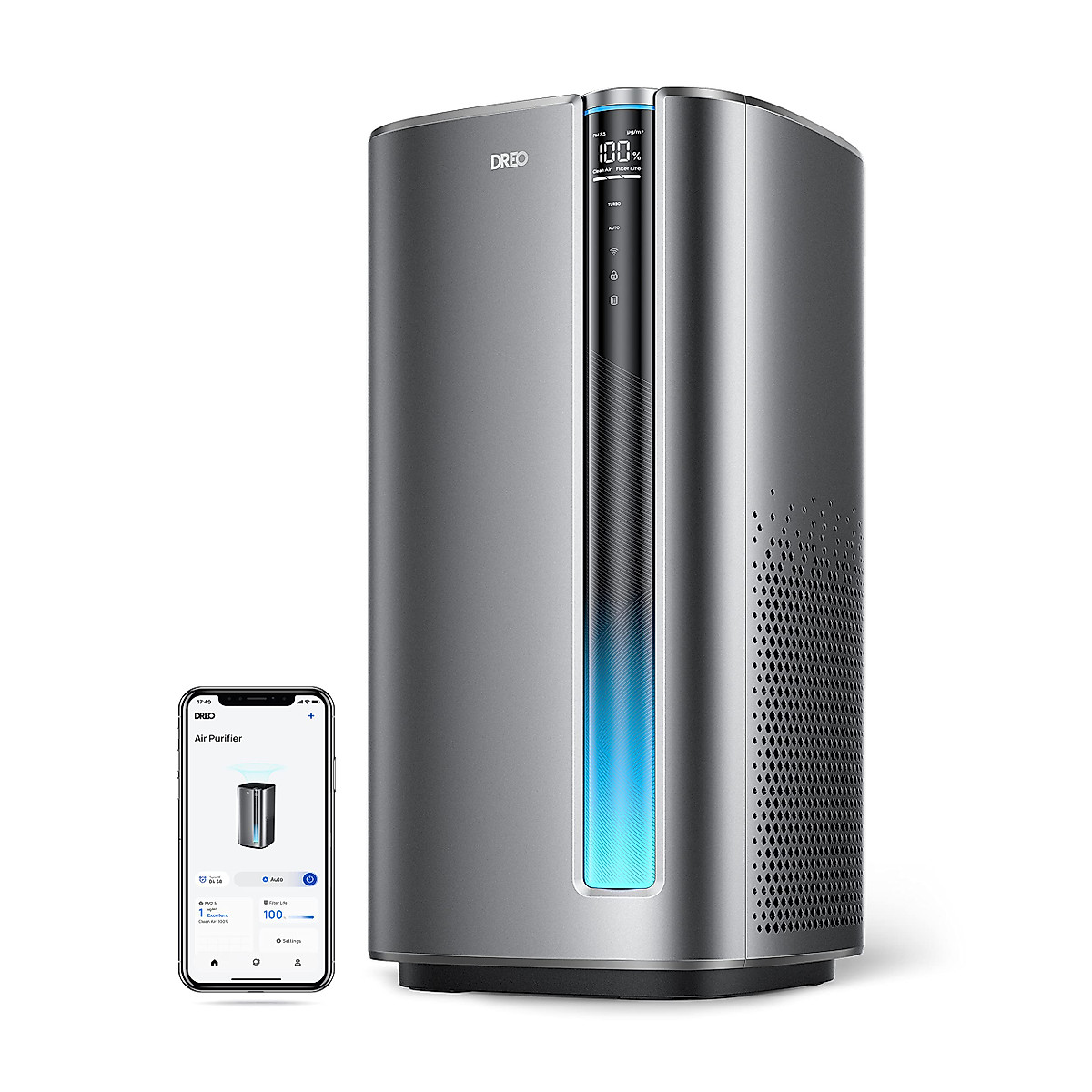 Dreo Air Purifiers for Home Large Room Bedroom, H13 True HEPA Filter Removes 99.985% of Pets Hair Particles Dust Smoke Pollen, PM2.5 Monitor, Auto Mode & Tower Fan 42 Inch Pilot Max