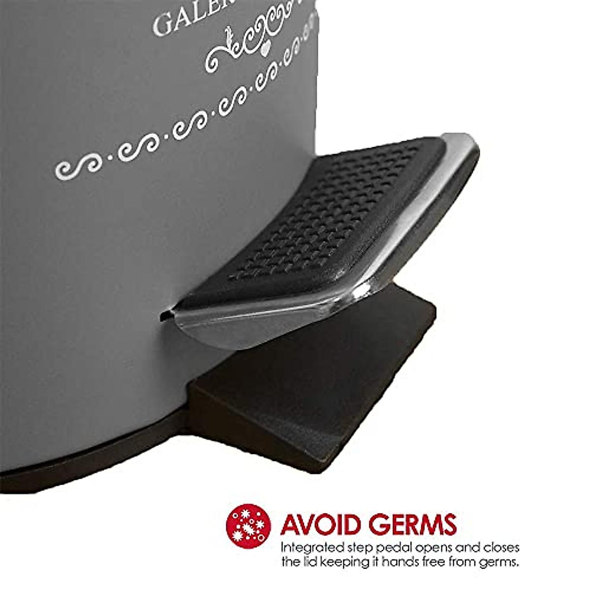 Home Basics Paris Collection Bathroom Accessories Bundle in Grey | Waste Bin | Soap Dispenser | Soap Dish | Tumbler | Toothbrush Holder | Elegant Design