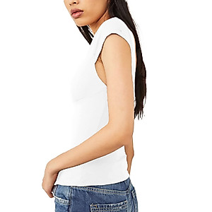 Women’s Crop Tops Cami Deep V Neck Sexy Y2K Shirt Short Sleeve Backless Basic Summer Casual Tee Shirts Cami Crop Tops (as1, Alpha, s, Regular, Regular, White)