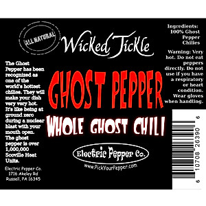 Wicked Tickle 10 Whole Ghost Pepper Dried Intact Seed Pods Plus 2 Free, Super Hot