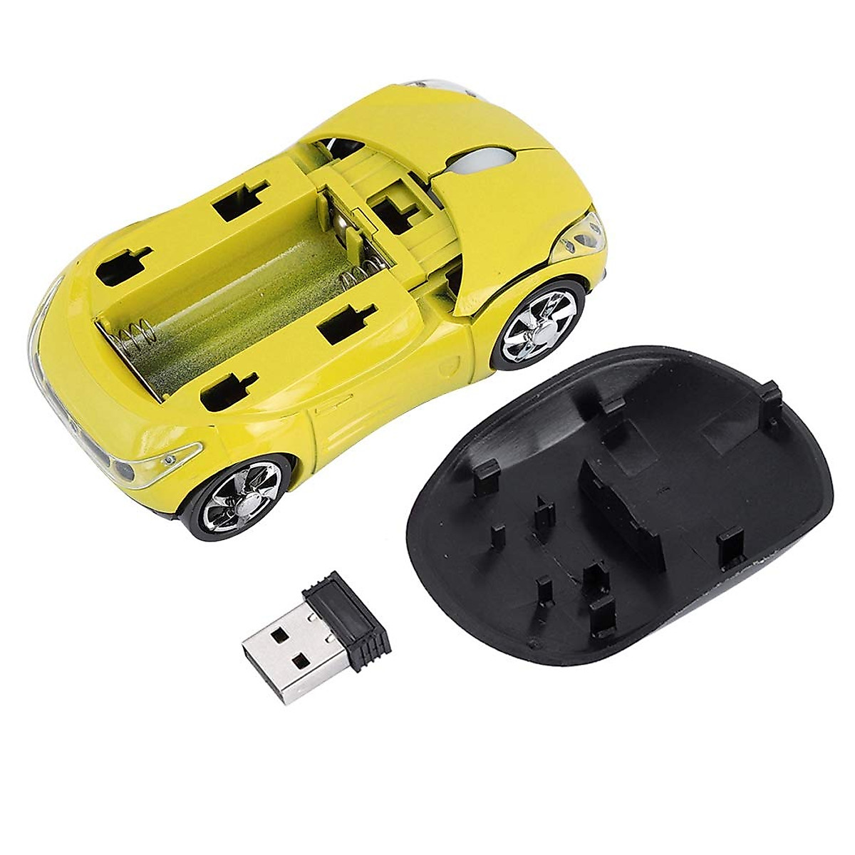1600DPI Portable with 3 Buttons,10M 2.4G Bluetooth Optical with a Receiver Storage, for /ME/Windows PC/Tablet Gaming Office(Yellow)