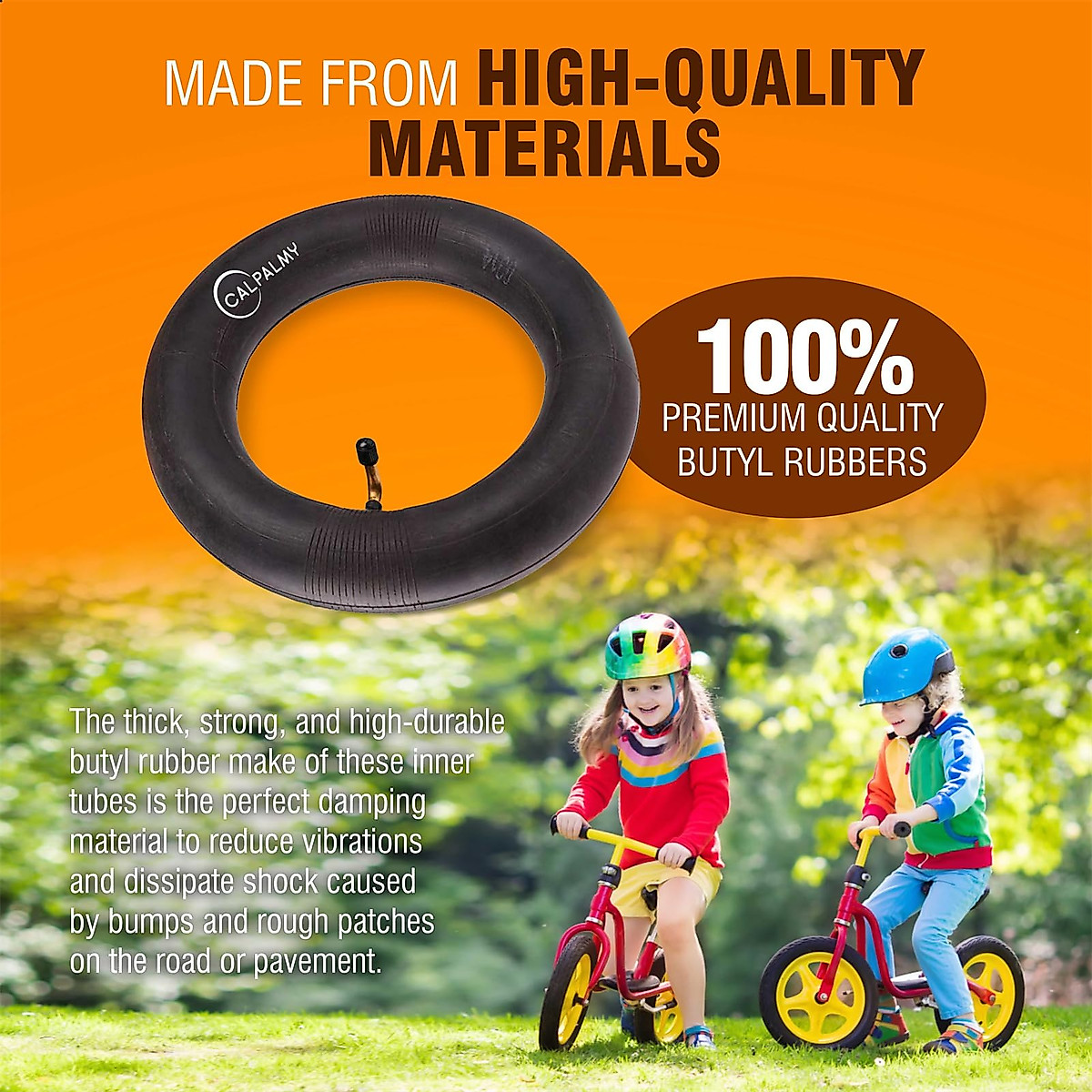 (2-Pack) 10x2 Replacement Inner Tubes 10" x 1.95/2.125 with 2 Levers | Compatible with Bike Schwinn Trike Roadster/Tricycle/BoB Revolution Motion - Made from BPA/Latex Free Quality Butyl Rubber