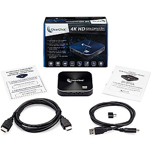 ClearClick 4K HD Video Capture Box Ultimate (USB Edition) - Record & Live Stream 4K30 or 1080P from 4K60 HDR HDMI Gaming Systems, Camcorders, DSLRs