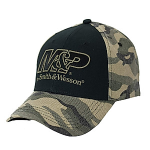 M&P Two Tone Logo Cap in Washed Camo and Black