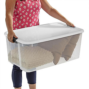 Sterilite 4 Sets of 116 Quart and 6 Sets of 18 Quart Heavy-Duty Stackable Clear Latch Lid Storage Container Tote for Home Organization