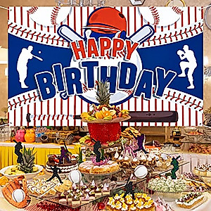 Baseball Party Decorations Baseball Happy Birthday Banner Party Supplies for Boys Kids Teens Large Sport Themed Birthday Backdrop for Christmas Holiday Birthday Party Favor Decor Photo Background