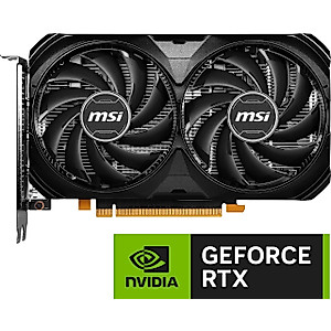 MSI Gaming GeForce RTX 4060 8GB GDRR6 Extreme Clock: 2505 MHz 128-Bit HDMI/DP Nvlink TORX Fan 4.0 Ada Lovelace Architecture Graphics Card (RTX 4060 Ventus 2X Black 8G OC)