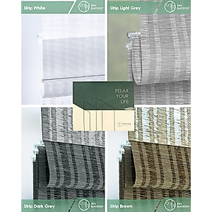 Yoolax Motorized Roman Shade Half-Shading Classic Fold Smart Blind Capable with Alexa & Google Home, Electric Window Shade Customize, Fabric Samples of Motorized Roman Shade, Multi-Color