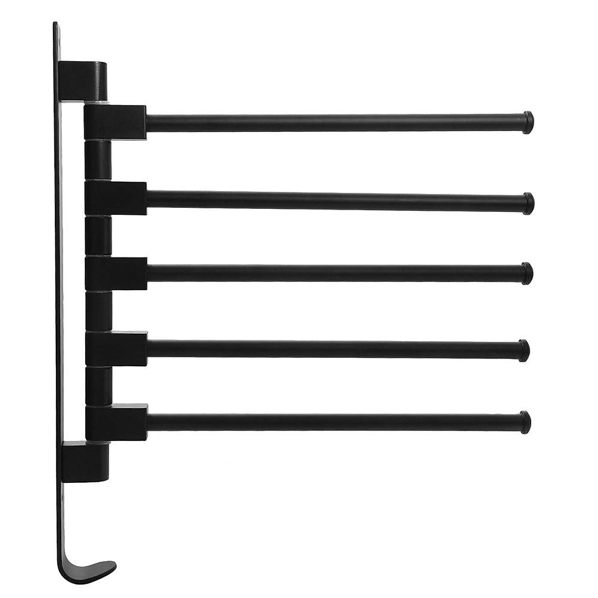 Toxz Swivel Towel Holder 5-Arm Swing Bar Wall Mount Rack Towel Hanger for Bathroom,Rustproof Waterproof Oxidized Alluminum Material(Ship from US!)